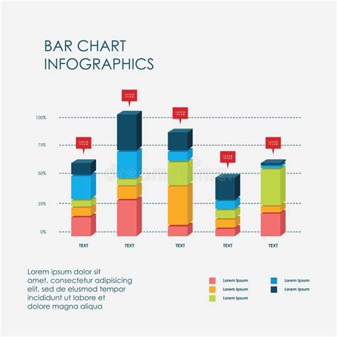 Bar Chart Data Infographics Elements D Vector Flat Design Graphic Data Sign Icon Full Color