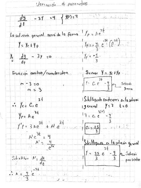 Varíacion De Parámetro Pdf Varíacion De Parámetro Pdf