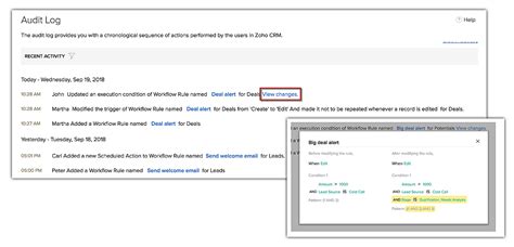 faqs on audit logs zoho crm