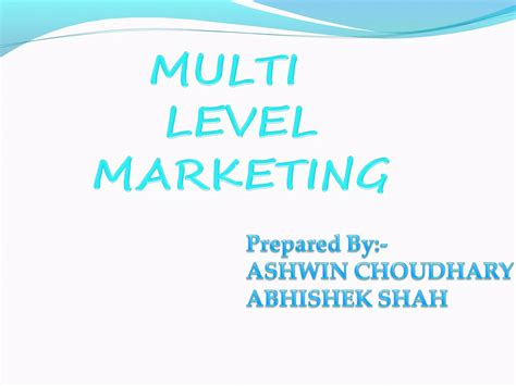 multi level marketing ppt
