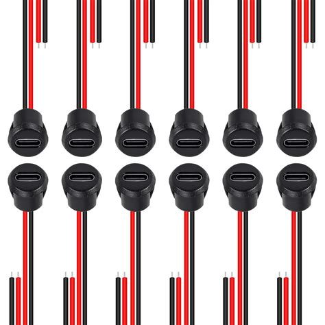 Amazon ACEIRMC Pcs Type C Female Chassis Waterproof P Wire Type USB C Pigtail Cable