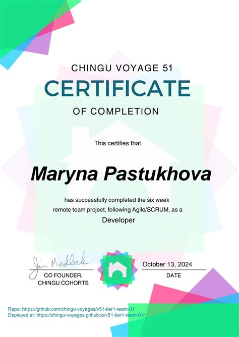 Chingu On Linkedin Congratulations On Completing Tier 1 Of Voyage 51 Maryna
