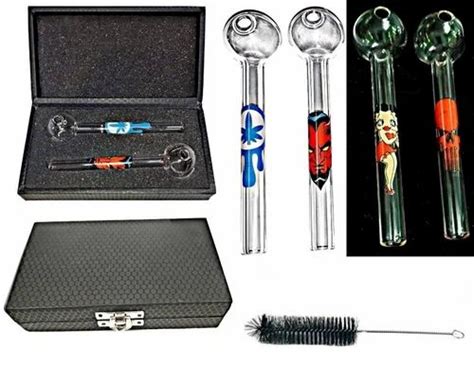 Newzenx Oil Meth Crystal Pipe 5 Inch Thick Glass Combo Value Pack 12mm