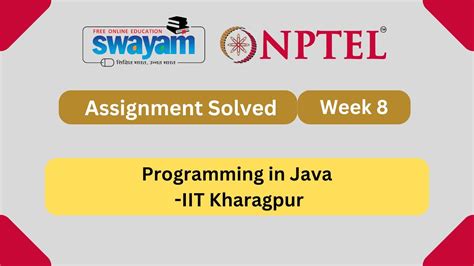 Programming In Java Week 8 Nptel Answers My Swayam Iit