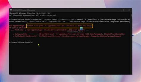 Cannot Find Path Cappxmanifestxml Because It Does Not Exist
