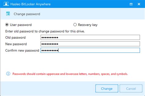 How To Change BitLocker Password In Windows Home With Hasleo BitLocker Anywhere