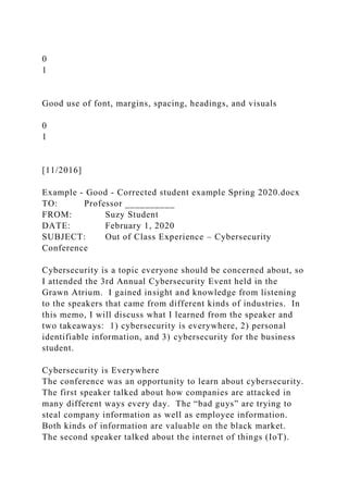 BUS Memo Rubric Spring Babe DocxBUS Writing Ru Docx Internet Computing