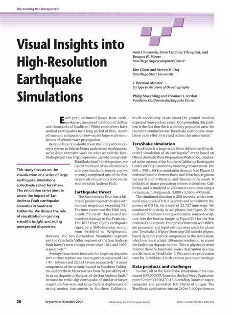 Pdf Visual Insights Into High Resolution Earthquake Simulations