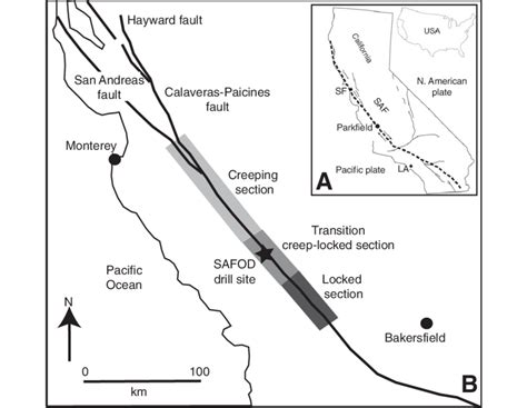 A The San Andreas Fault In California And The Locality Of Parkfi Eld