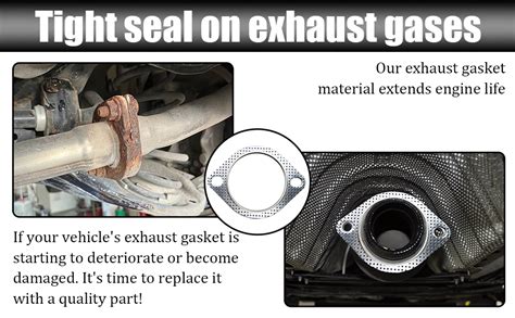 2 Pack High Temperature Exhaust Flange Gaskets Durable Flat