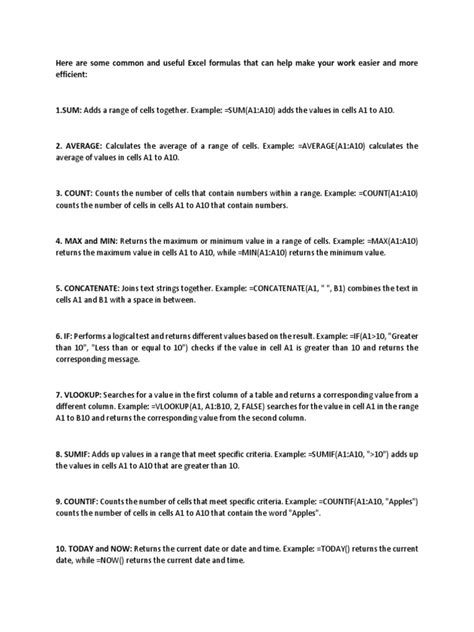Here Are Some Common And Useful Excel Formulas That Can Help Make Your