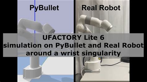 ufactory lite 6simulation on pybullet and real robot around a wrist