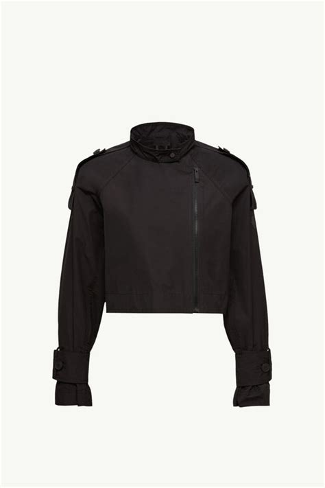 Black Asymmetrical Zip Jacket Capes For Women Moncler Hk