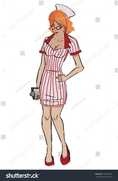 Retro Sexy Pin Nurse Stock Vector Royalty Free Shutterstock