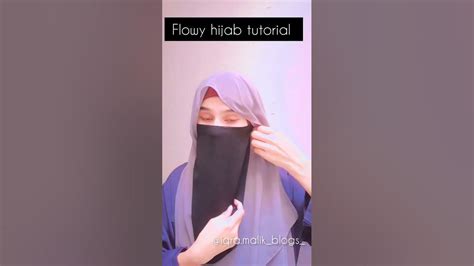 flowy hijab tutorial/ Everyday wear hijab / tutorial with half niqab #hijabers #tutoriales # ...