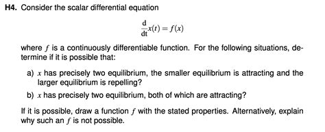 H4 ﻿consider The Scalar Differential