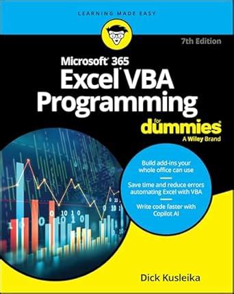 Amazon Microsoft 365 Excel VBA Programming For Dummies Kusleika Dick VBA