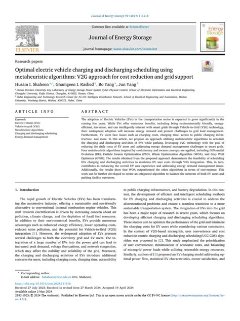 Optimal Electric Vehicle Charging And Discharging Scheduling Using Pdf Electric Vehicle