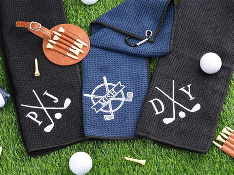 Personalized Embroidered Golf Towel Microfiber Waffle Design Etsy
