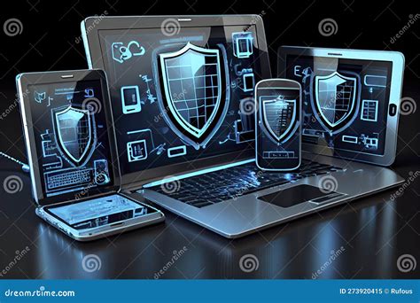 Cloud Based Cybersecurity Solutions Concept Endpoint Protection Stock