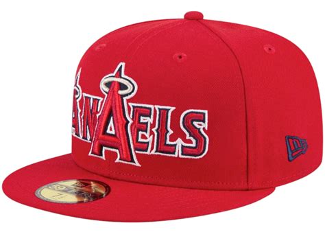 New Era Los Angeles Angels Overlap 59fifty Fitted Hat Red Side Kicks
