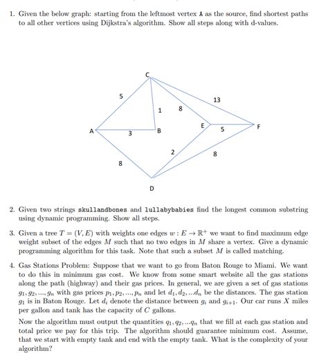 Solved 1 Given The Below Graph Starting From The Leftmost