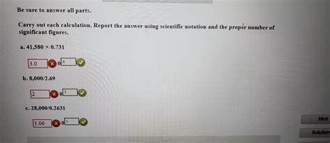 solved be sure to answer all parts carry out each