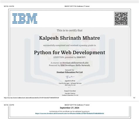 Kalpesh Mhatre On Linkedin Python Ibm Itvedant