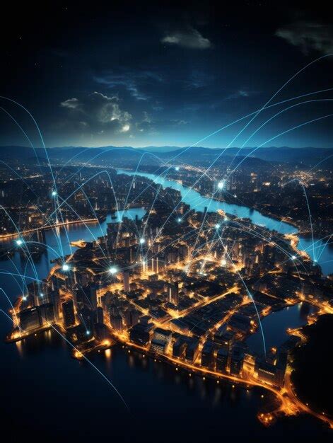 Premium Ai Image Global Connectivity Concept Illuminated Network