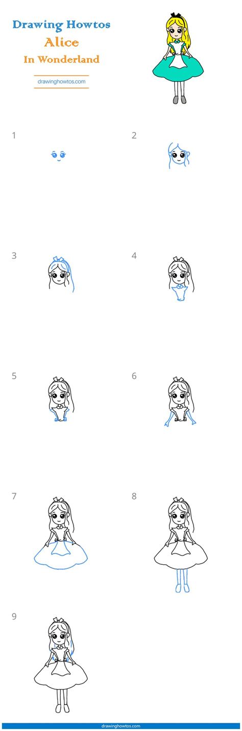 How To Draw Alice From Wonderland Step By Step Easy Drawing Guides Drawing Howtos