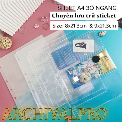[cÓ SẴn] Sheet Pp A4 Archivalpro Sticket 3Ô DÀnh Cho Binder A4 LƯu TrỮ
