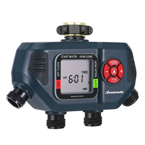 Dewenwils Sprinkler Timer 4 Zone Outdoor Garden Water Hose Timer Programmable Big Screen