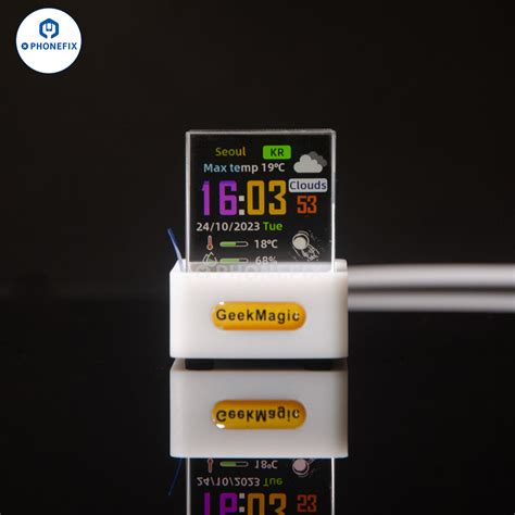 Geekmagic Wifi Digital Clock Weather Station With Bitcoin Stock Displa