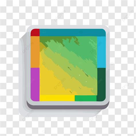 다양한 색상과 그림자가 있는 정사각형 이미지 아이콘 벡터 흰색 배경에 현대의 단순한 다채로운 아이콘 그림자 없음 작은 프레임 중앙 Png 일러스트 및 벡터 에 대한