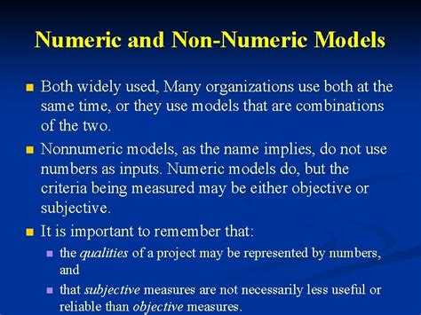 Project Selection Models Project Selection Project Selection Is