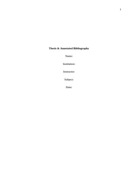 Thesis And Annotated Bibliography Pdf Nursing Systematic Review