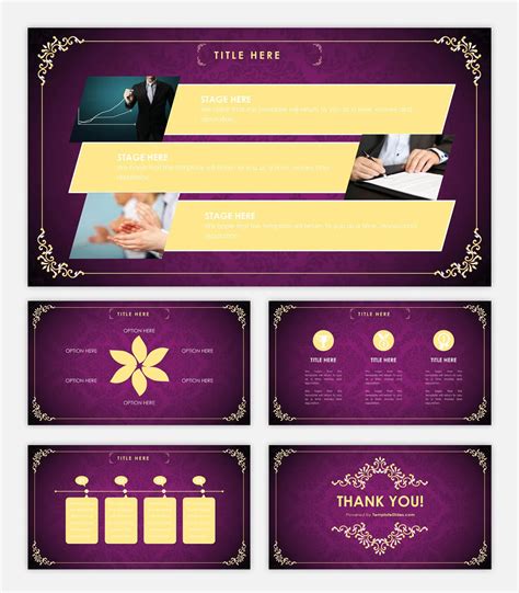 Floral Frame Border Powerpoint Template Etsy