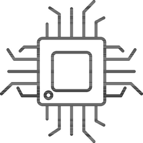 Integrated Circuit Or Microchip Icon In Black Line Art Vector Art At Vecteezy