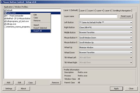 X Mouse Button Control 2 2 program do konfigurowania przycisków myszki sterowanie programami