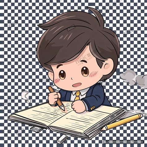 Ai创作图可爱男孩小学生拿铅笔 认真写字的小孩 卡通写作业 卡通可爱男孩小学生 学生学习素材 认真画画的学生 卡通学习形象 写作业的小孩 学习的男孩女孩 画画的男生 写作业的男孩 卡通小书生