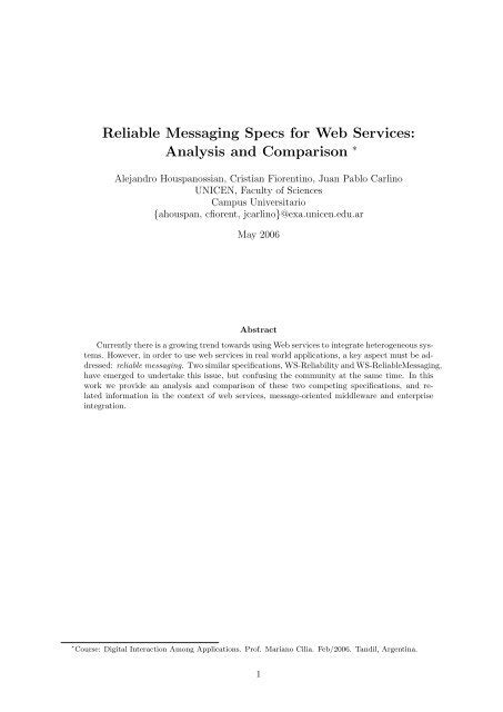 Reliable Messaging For Web Services