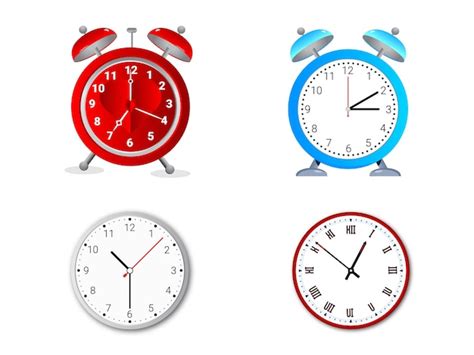 Premium Vector Alarm Clock And Wall Clock With Combo Pack