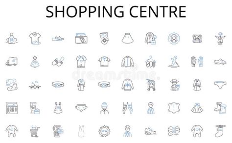 Shopping Centre Line Icons Collection Diversification Risk Management