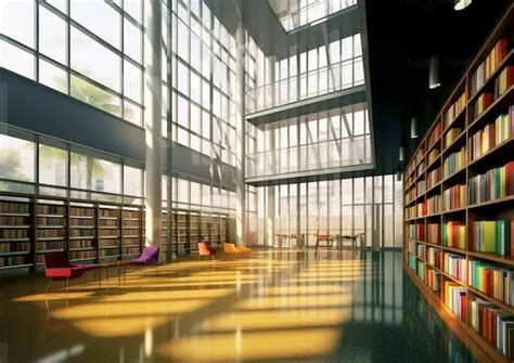 Premium Ai Image Indoor Or Interior Modern Library With Generative Ai