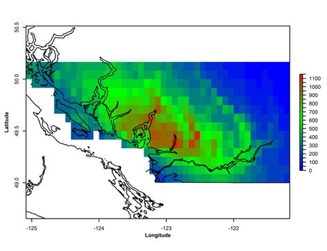 R Raster Plot Produces Small Barely Visible Grid Cells With Large Gaps In Between Geographic