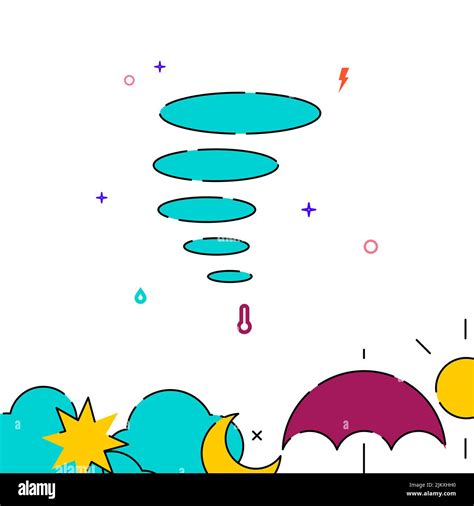 Whirlwind Cyclone Tornado Filled Line Vector Icon Simple Illustration Weather Forecast
