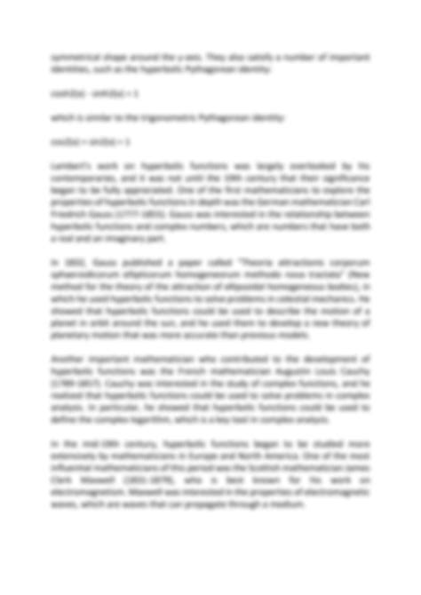 Solution Why The Hyperbolic Trig Functions Are Such A Concept And How How Their Chain Analogy