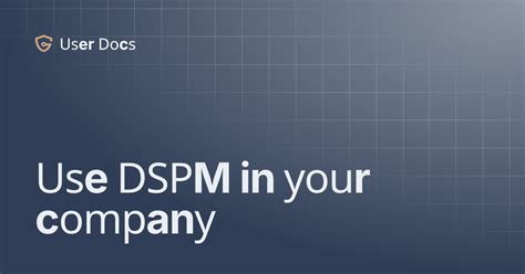 Use Dspm In Your Company User Docs