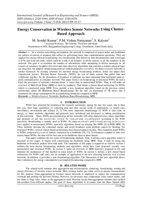 pdf energy conservation in wireless sensor networks using cluster