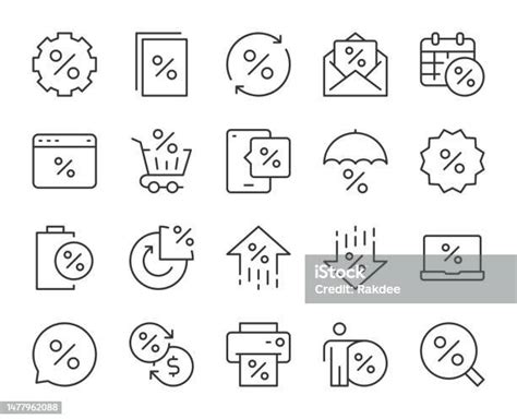 Persen Ikon Garis Cahaya Ilustrasi Stok Unduh Gambar Sekarang Acara